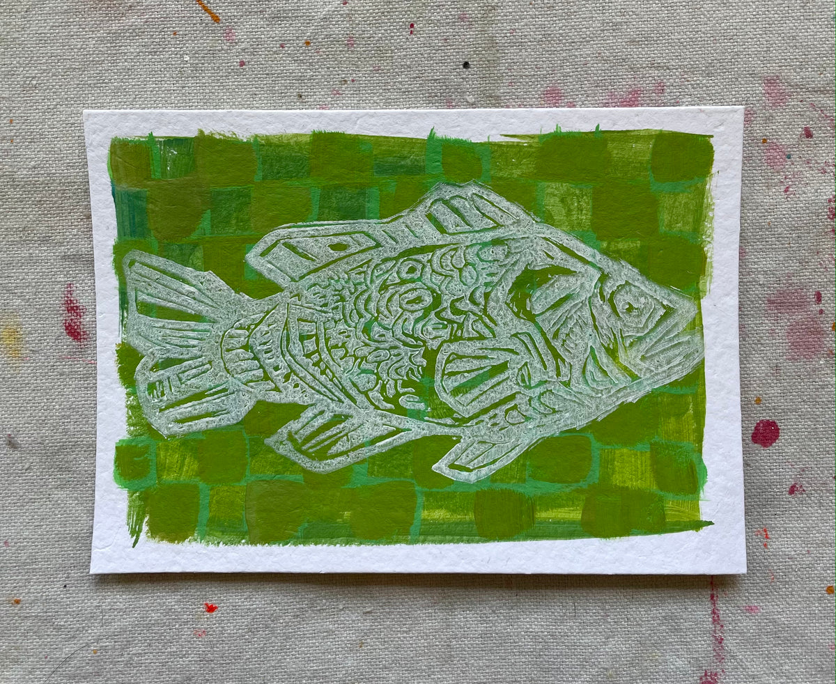 Fish - Block Print 13 – Katherine Boggs