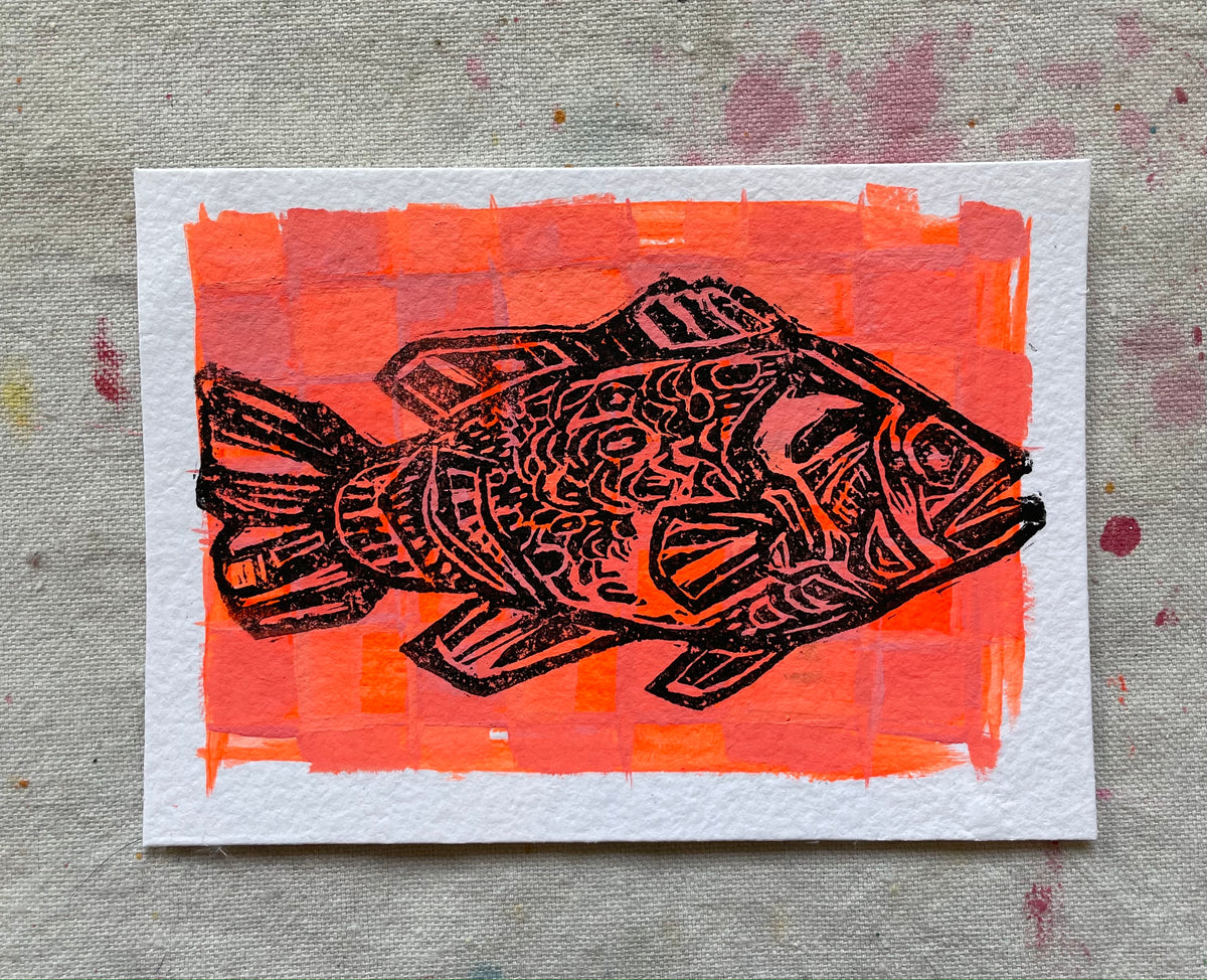 Fish - Block Print 5 – Katherine Boggs
